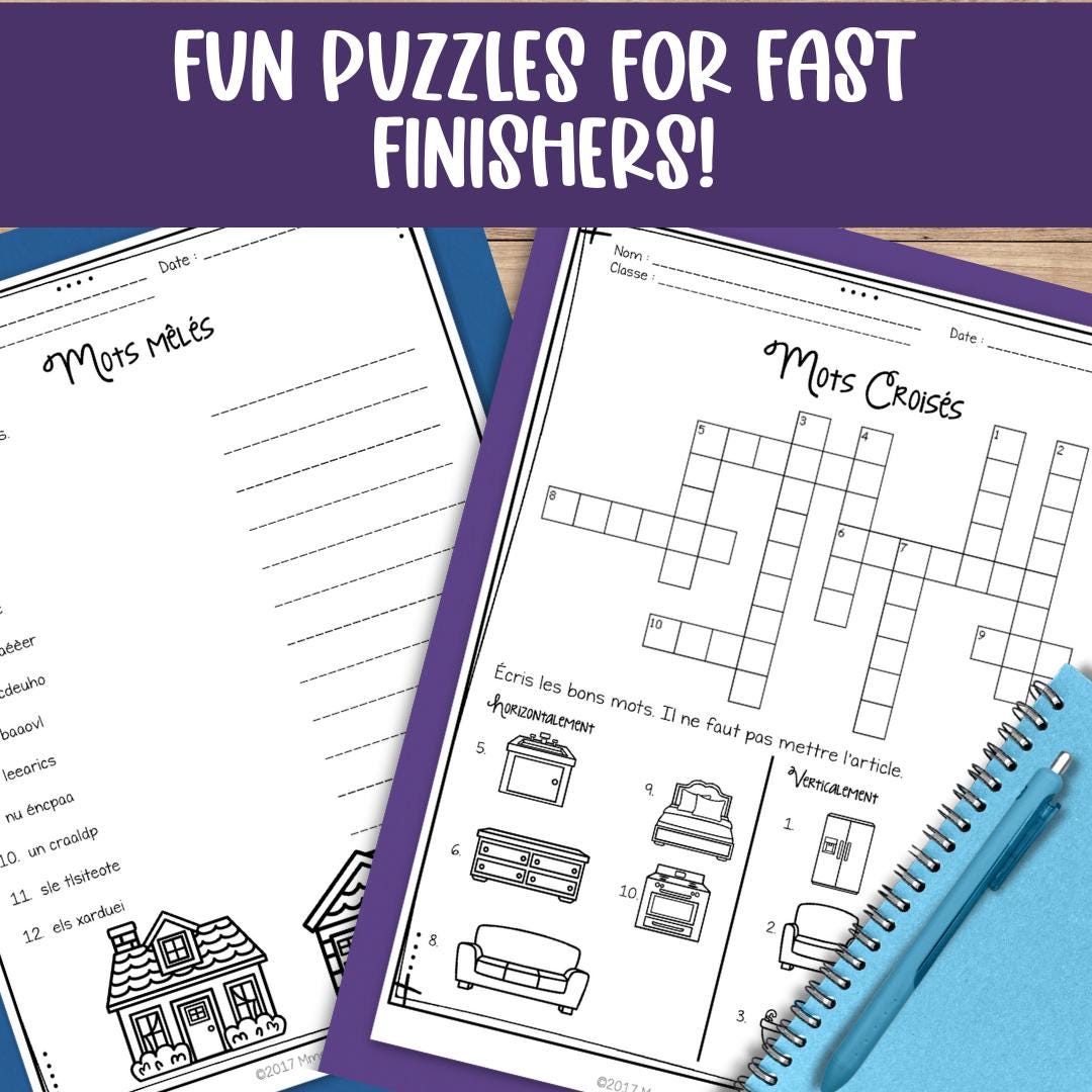 French House Vocabulary Worksheets: Speaking & Writing Resource ...