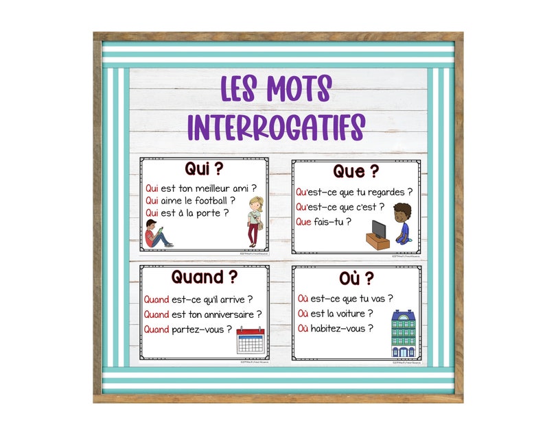 French Question Words Printable Posters, French Classroom Decor, French ...