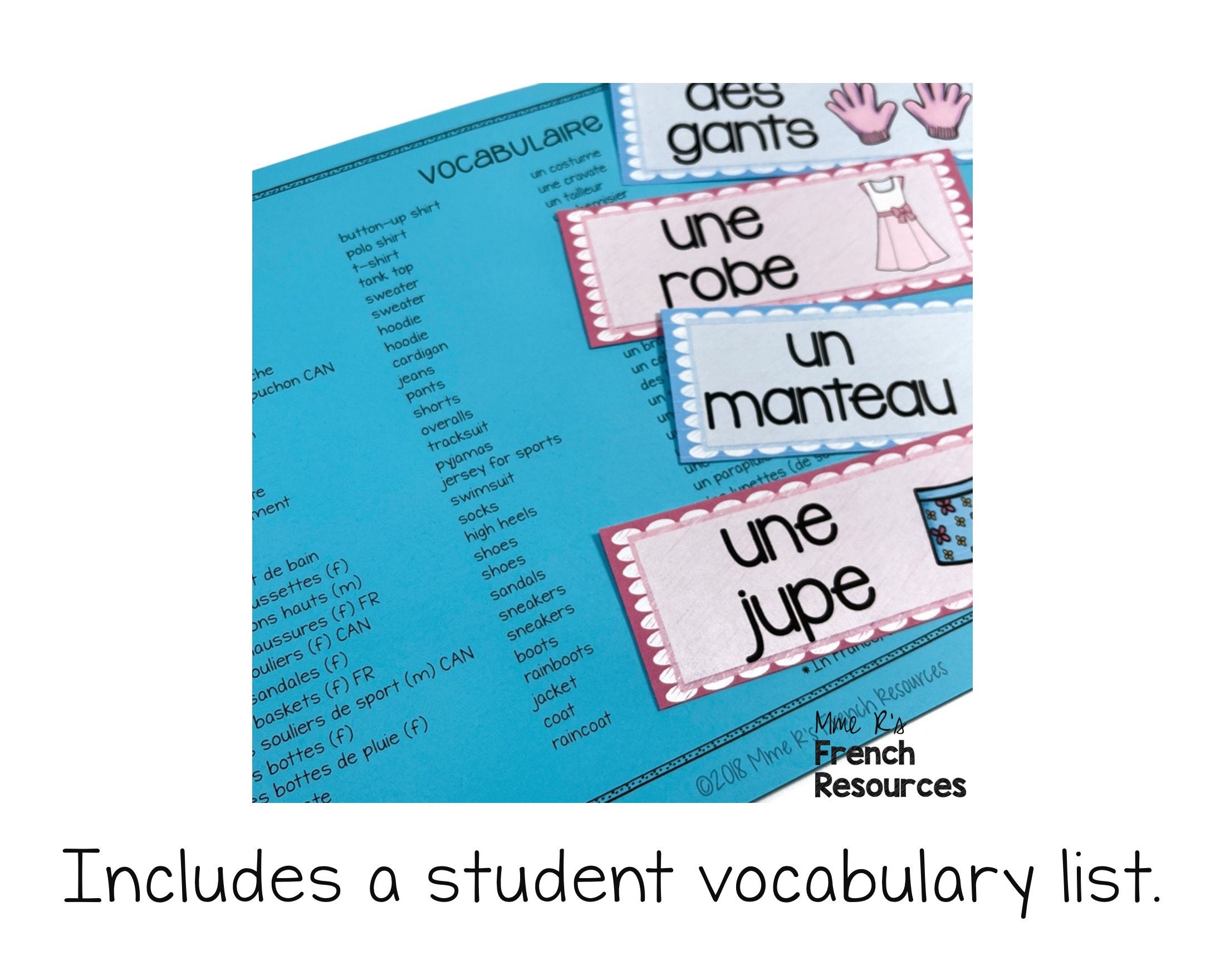 French Clothing Vocabulary Word Wall, Classroom Decor, Classroom ...