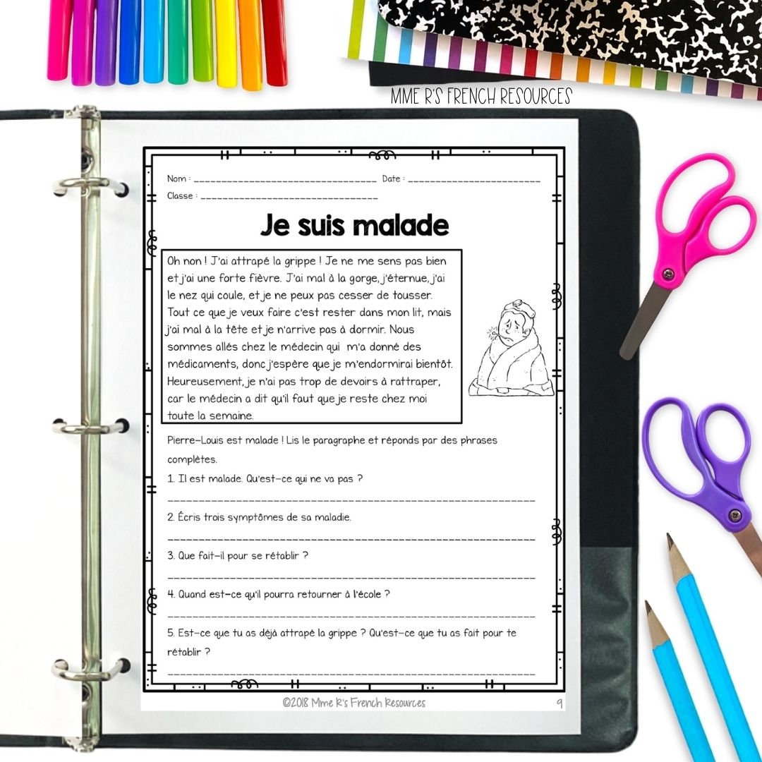 French Reading Comprehension Activities, French Texts for Beginners ...