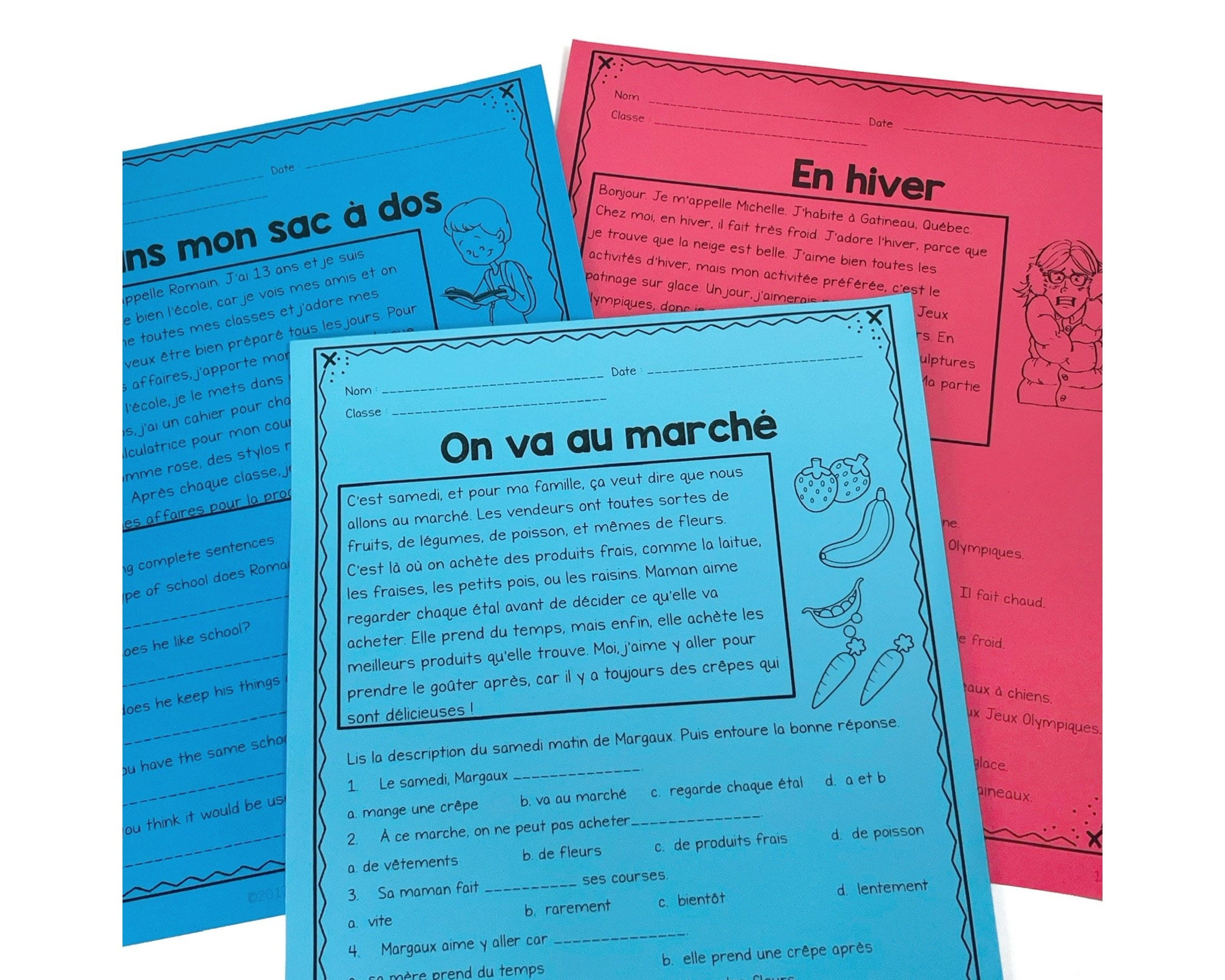 French Reading Comprehension Worksheets Reading Activities - Etsy
