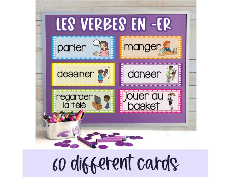 French ER Verbs Word Wall, Classroom Decor, Classroom Bulletin Board ...