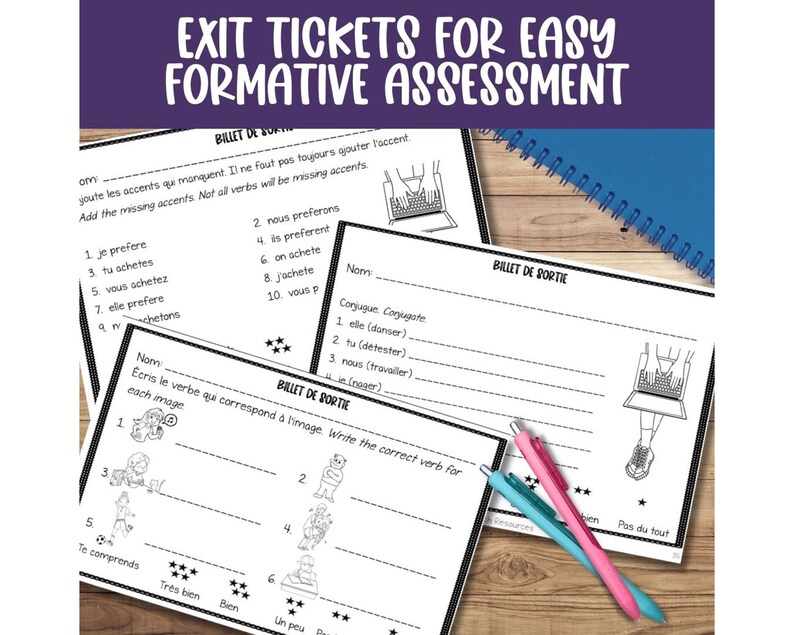 French ER Verbs Worksheets: Present Tense Conjugation (digital Download ...