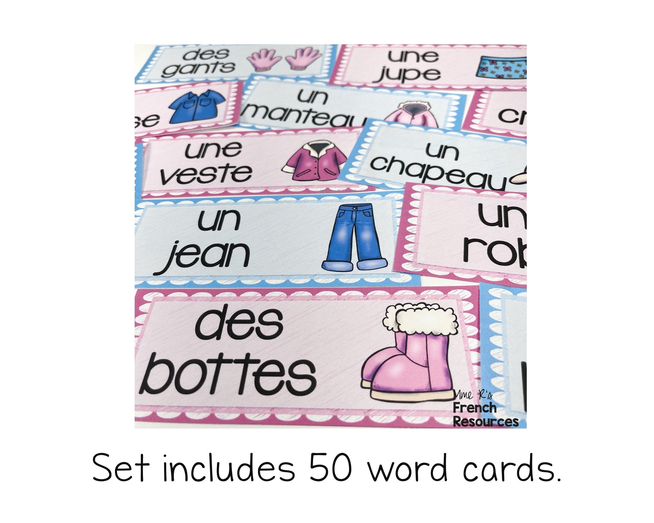 French Clothing Vocabulary Word Wall, Classroom Decor, Classroom ...