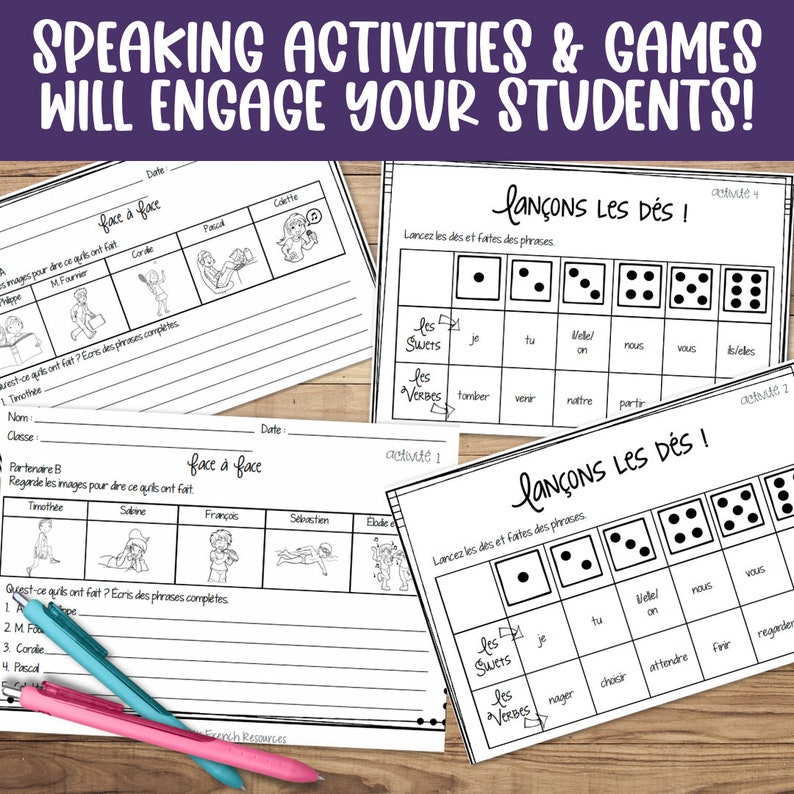 Passé Composé French Worksheets for French Verb Conjugation, French ...