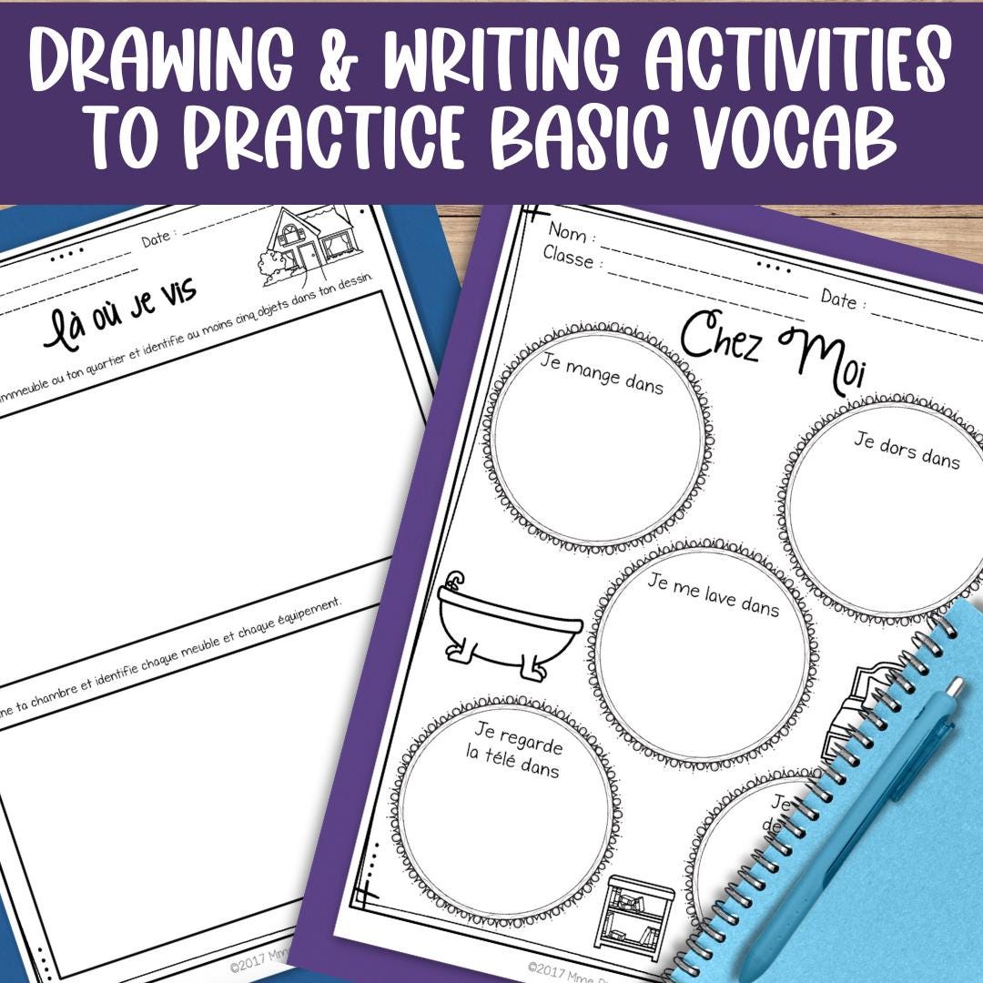 French House Vocabulary Worksheets: Speaking & Writing Resource ...