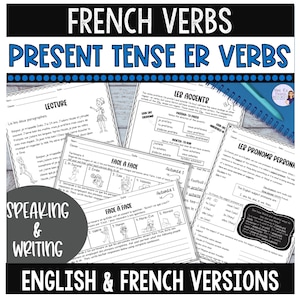 French ER Verbs Worksheets: French Verb Conjugation Activities, Present ...