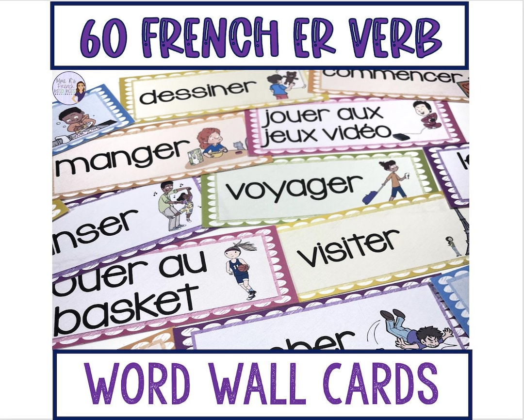 French ER Verbs Word Wall, Classroom Decor, Classroom Bulletin Board ...