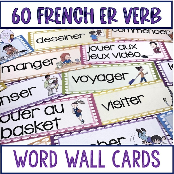 French Verb Posters for Regular ER, IR, RE Verbs : Printable French ...