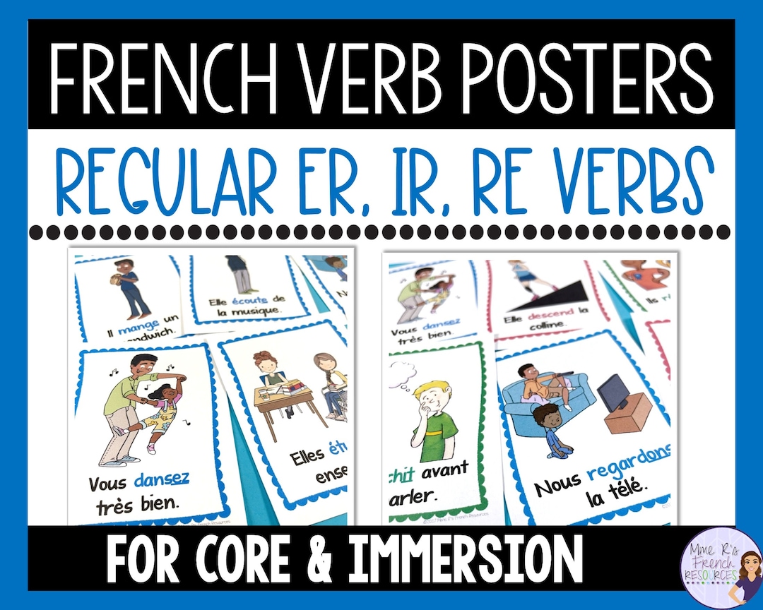 French Verb Posters for Regular ER IR RE Verbs : Printable - Etsy