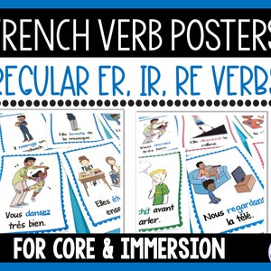 French Verb Posters for Regular ER IR RE Verbs : Printable - Etsy