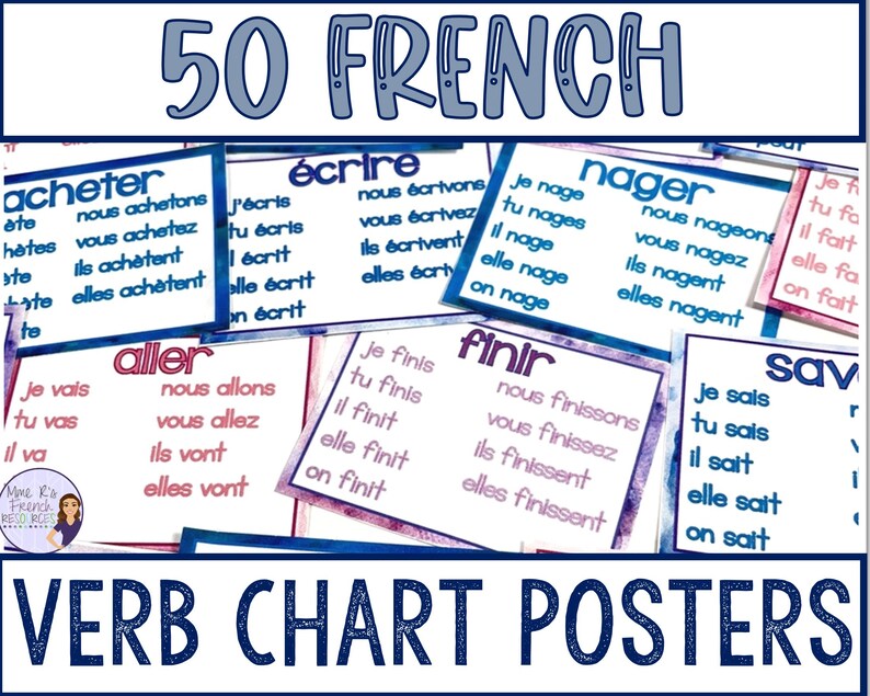French Verb Chart Printable Posters for Regular & Irregular - Etsy Ireland