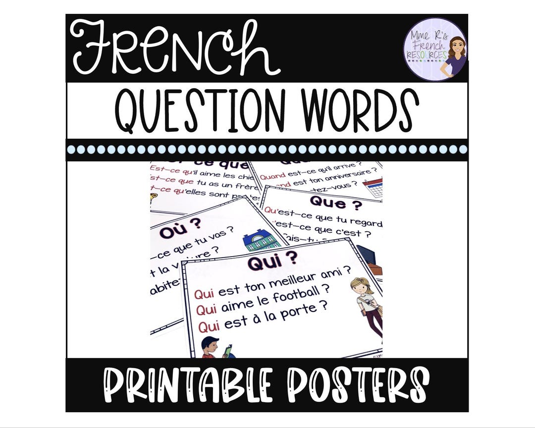 French Question Words Printable Posters, French Classroom Decor, French ...