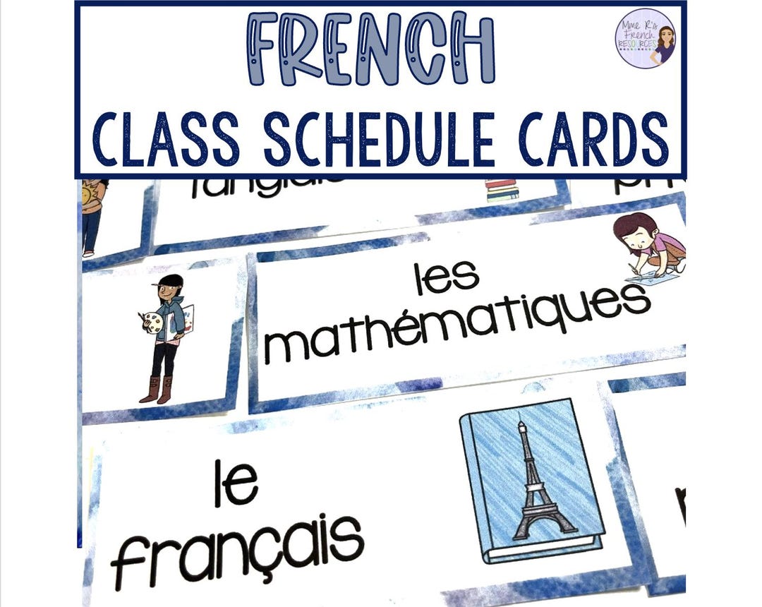 French Classroom Schedule Cards: Vocabulary & Daily Routine (digital ...