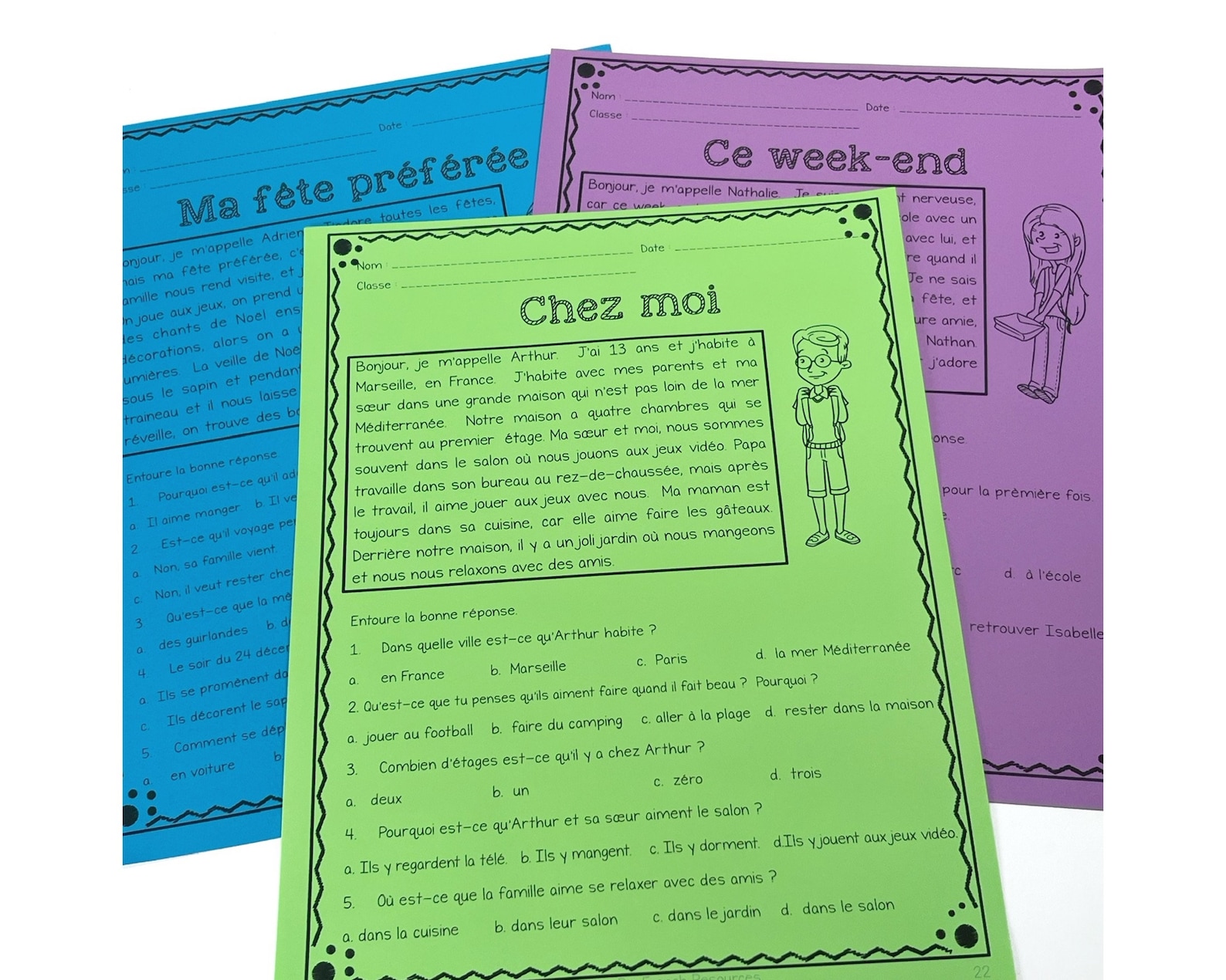French Reading Comprehension Activities French Texts for - Etsy