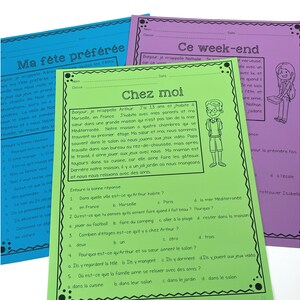French Reading Comprehension Activities French Texts for - Etsy