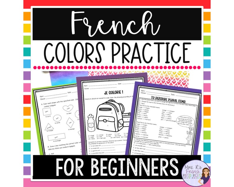 French Worksheets: French Colors Vocabulary, French Class Colors ...