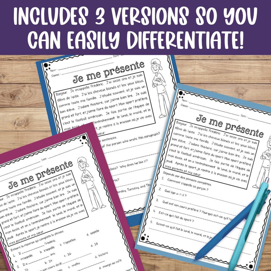 French Reading Comprehension Activities, French Texts for Beginners ...