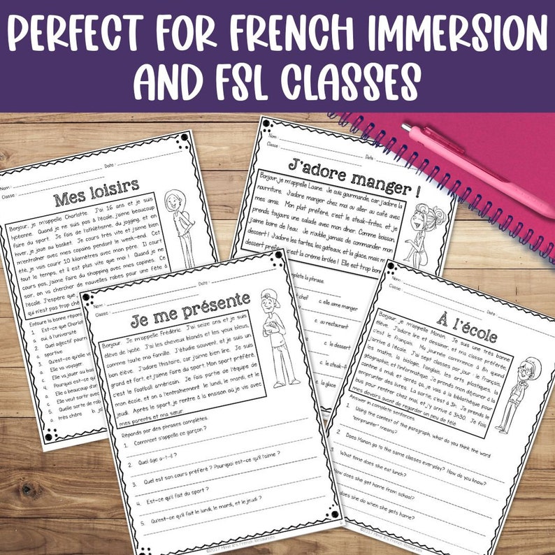 French Reading Comprehension Activities, French Texts for Beginners ...