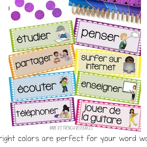 French ER Verbs Word Wall, Classroom Decor, Classroom Bulletin Board ...