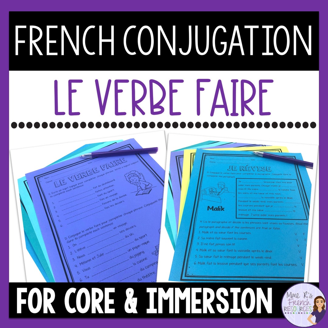 French Verb Conjugation Worksheets : Faire Present Tense - Etsy Canada