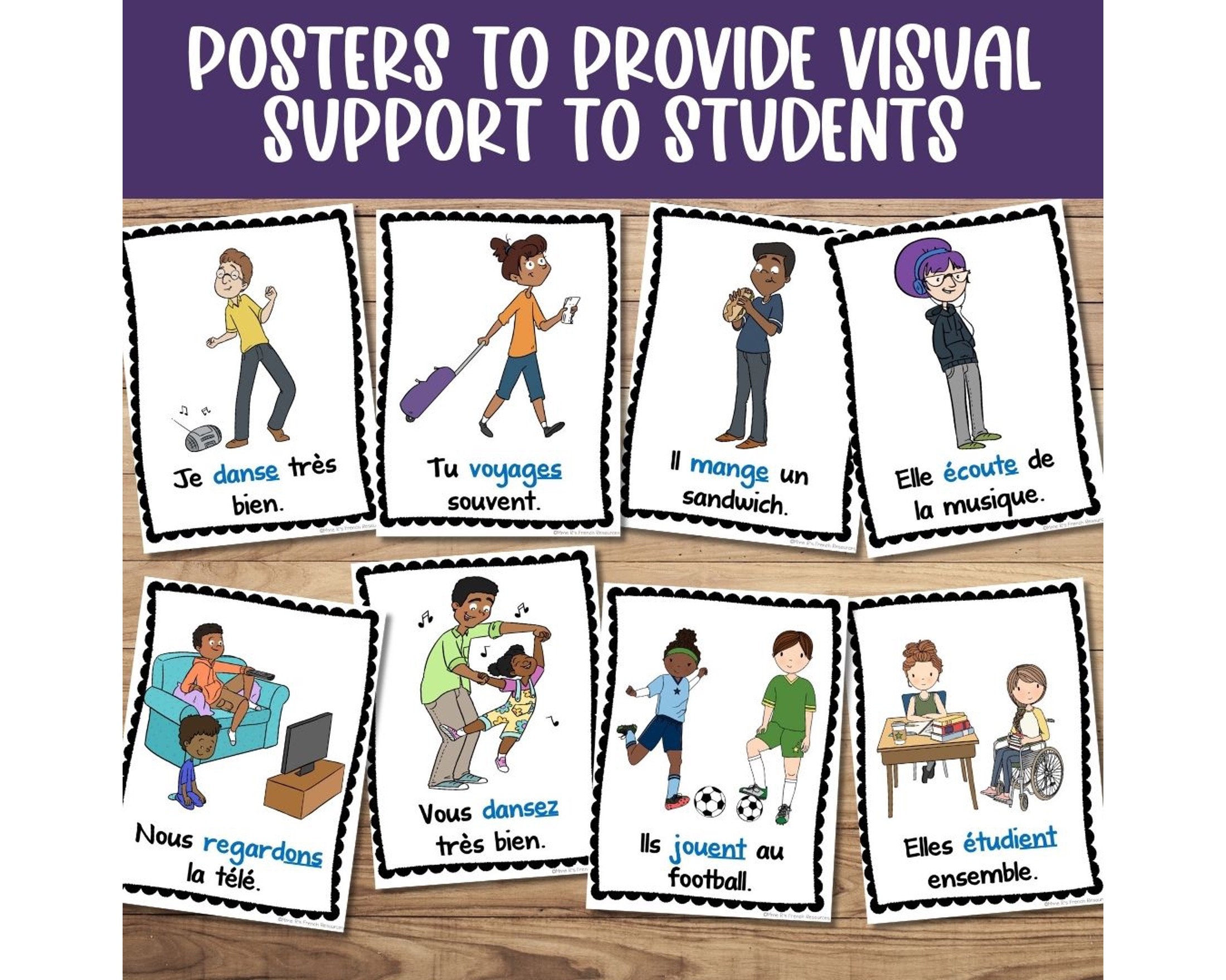 French ER Verbs Worksheets: French Verb Conjugation Activities, Present ...