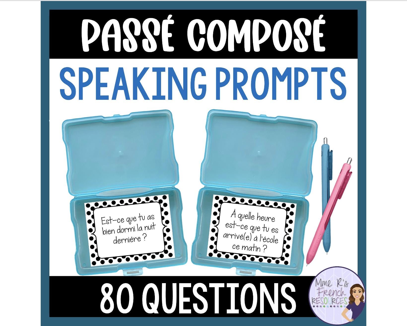 French Passé Composé Speaking Prompts: Verb Conjugation Activity (PDF ...