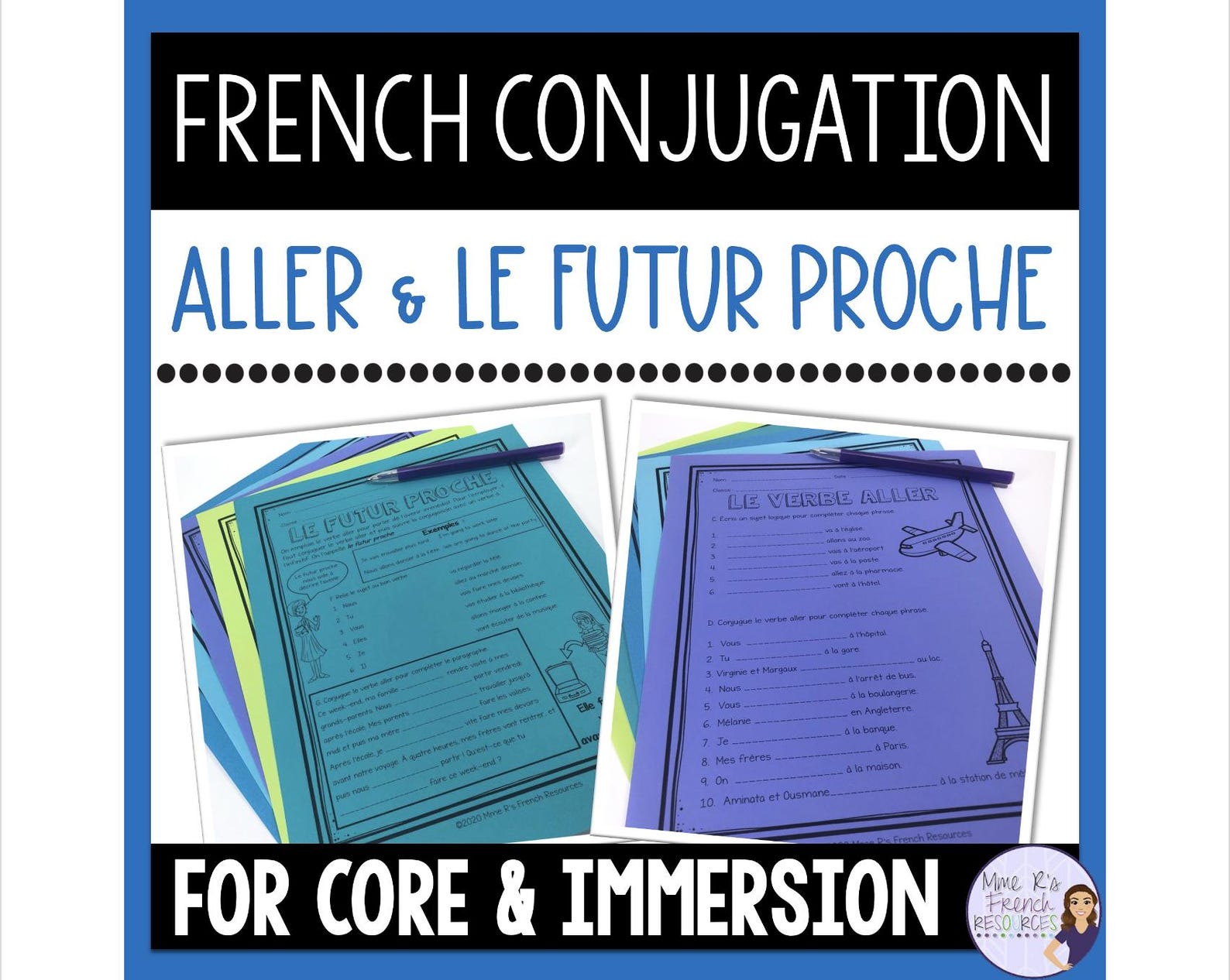 French Verb Worksheets: Aller Present Tense + Futur Proche Activities ...