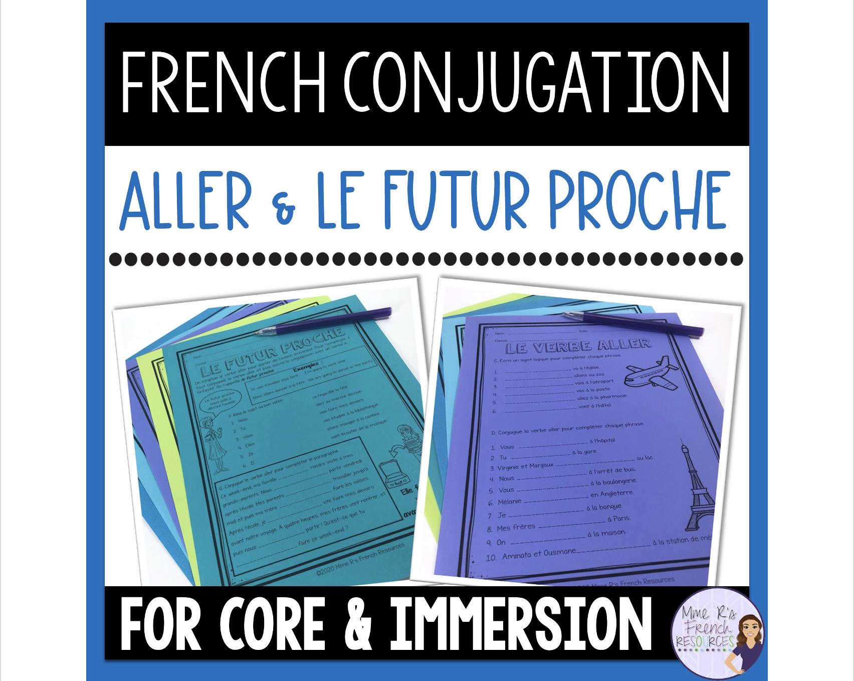 French Verb Worksheets: Aller Present Tense + Futur Proche Activities ...
