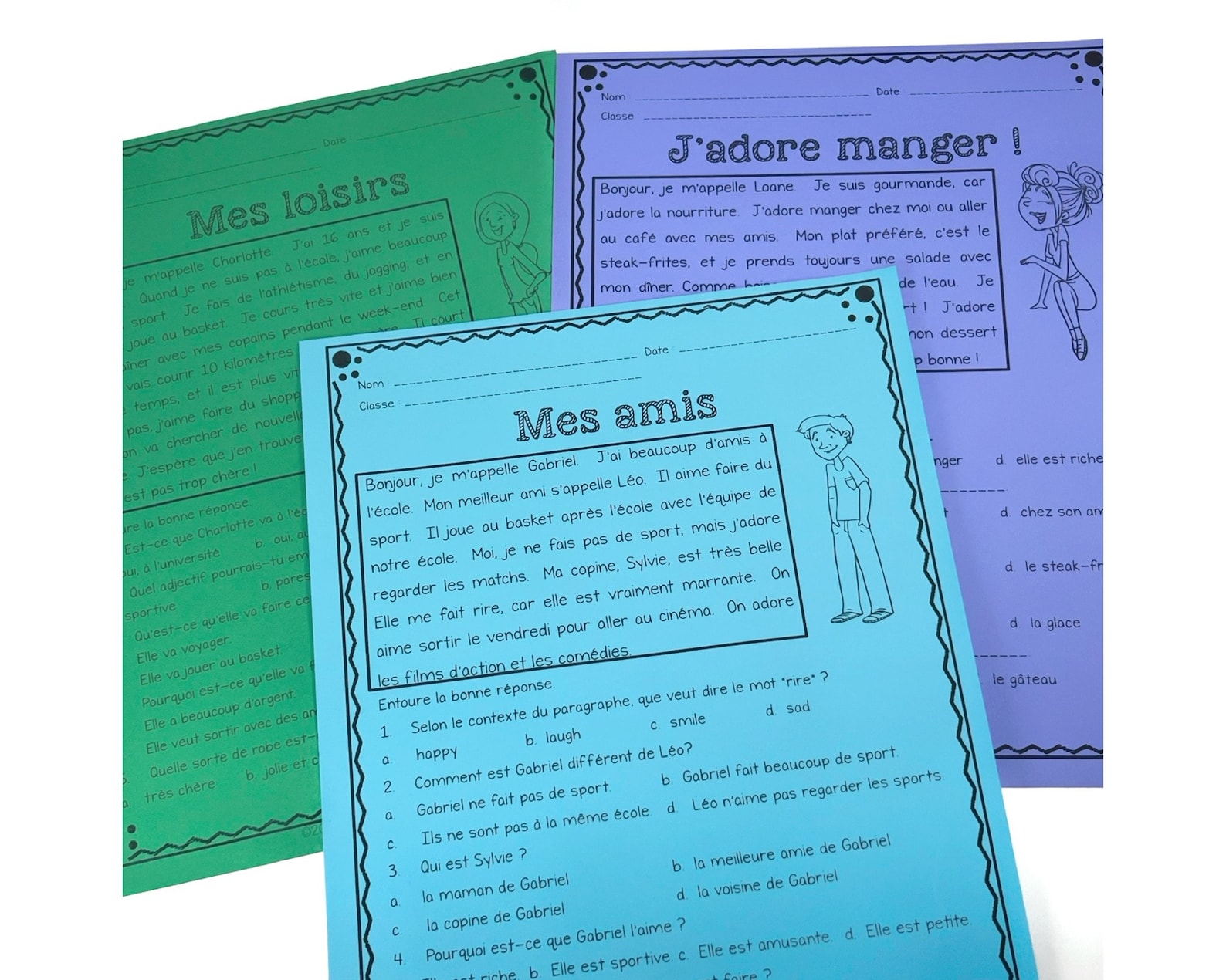 French Reading Comprehension Activities French Texts for - Etsy