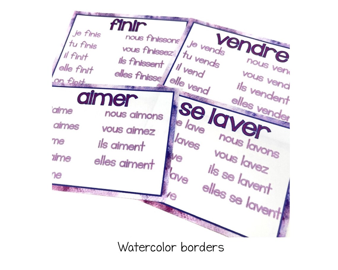 French Verb Chart Printable Posters for Regular & Irregular Verbs ...