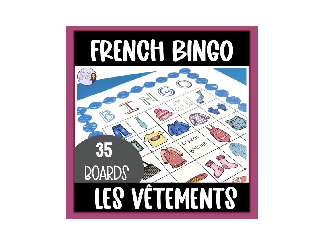 French Game: Clothing Vocabulary Bingo - Etsy