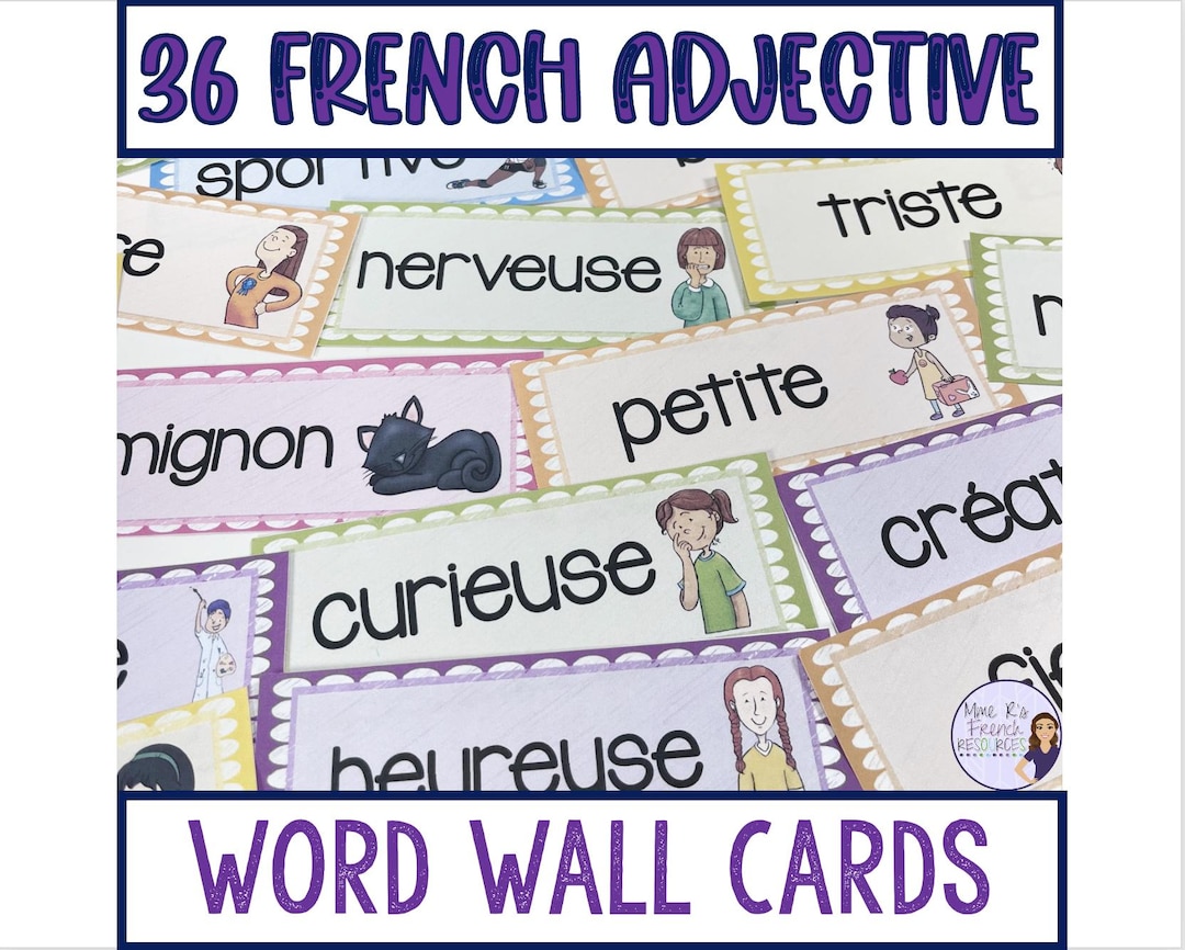 French Word Wall, Adjectives Vocabulary, French Classroom Decor ...