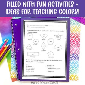 French Worksheets: French Colors Vocabulary, French Class Colors ...