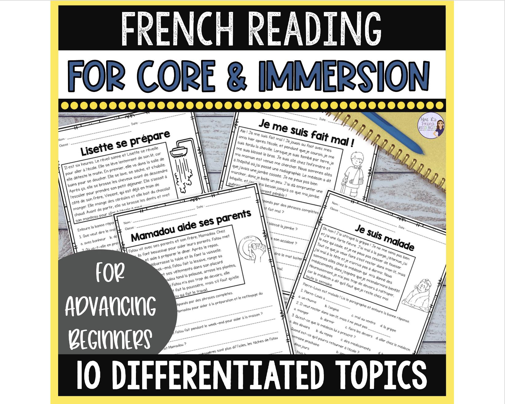 French Reading Comprehension Activities, French Texts for Beginners ...