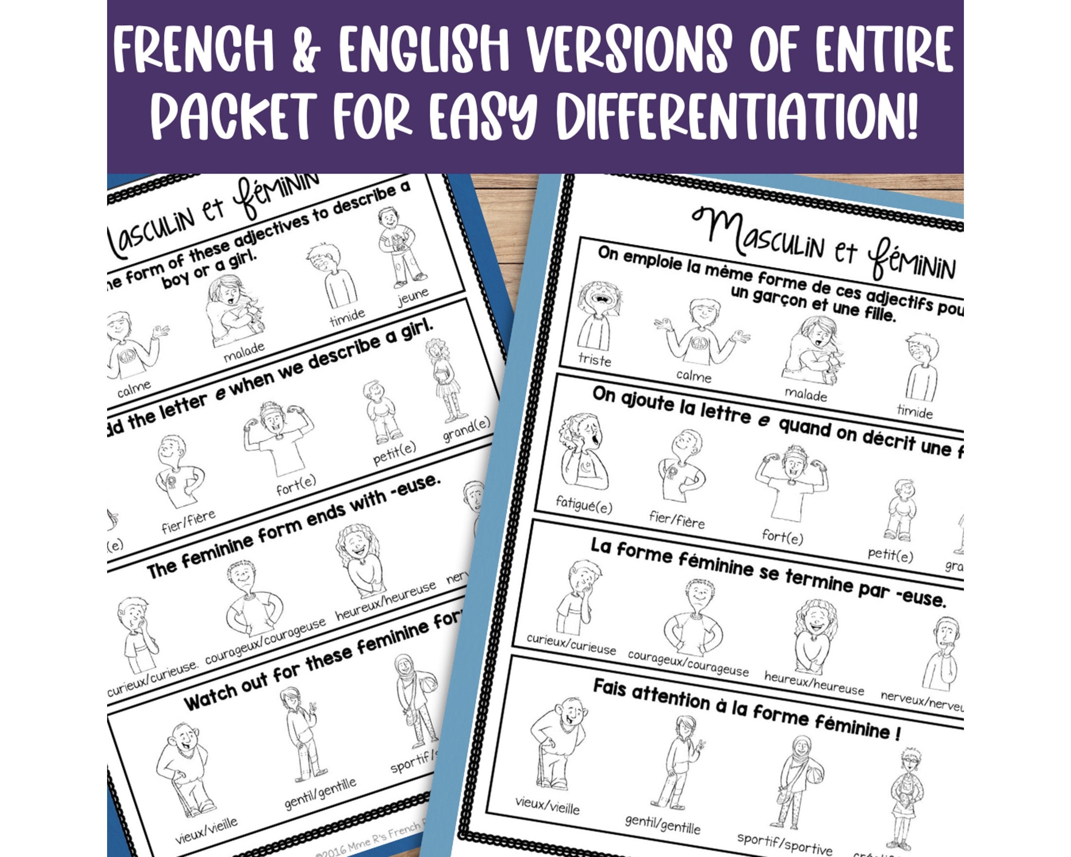 French Worksheets: French Adjectives Digital Resource, French Learning ...