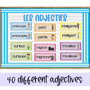 French Word Wall, Adjectives Vocabulary, French Classroom Decor ...