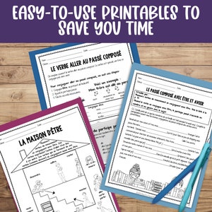 Passé Composé French Worksheets for French Verb Conjugation, French ...