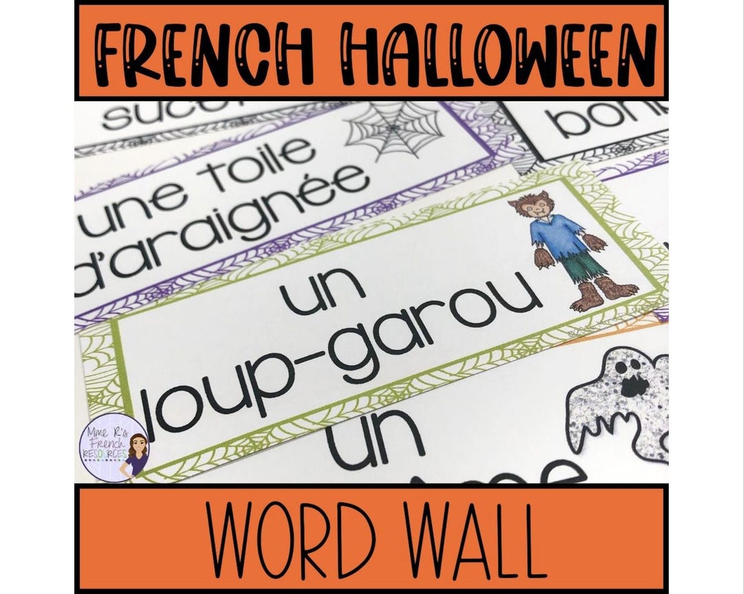 French Halloween Vocabulary Word Wall, Classroom Decor (digital ...