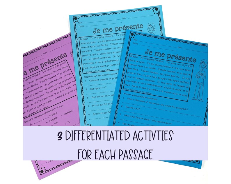 French Reading Comprehension Activities French Texts for - Etsy