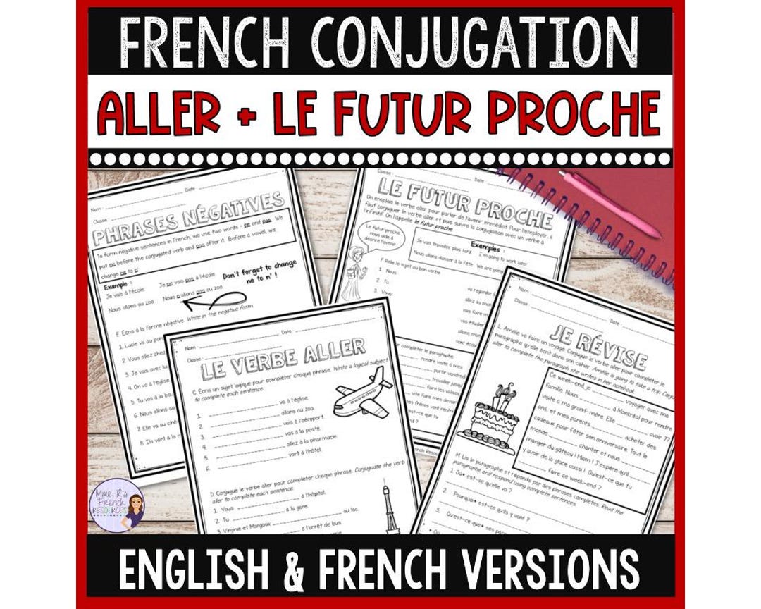 French Verb Aller Worksheets: Present Tense + Futur Proche (PDF ...