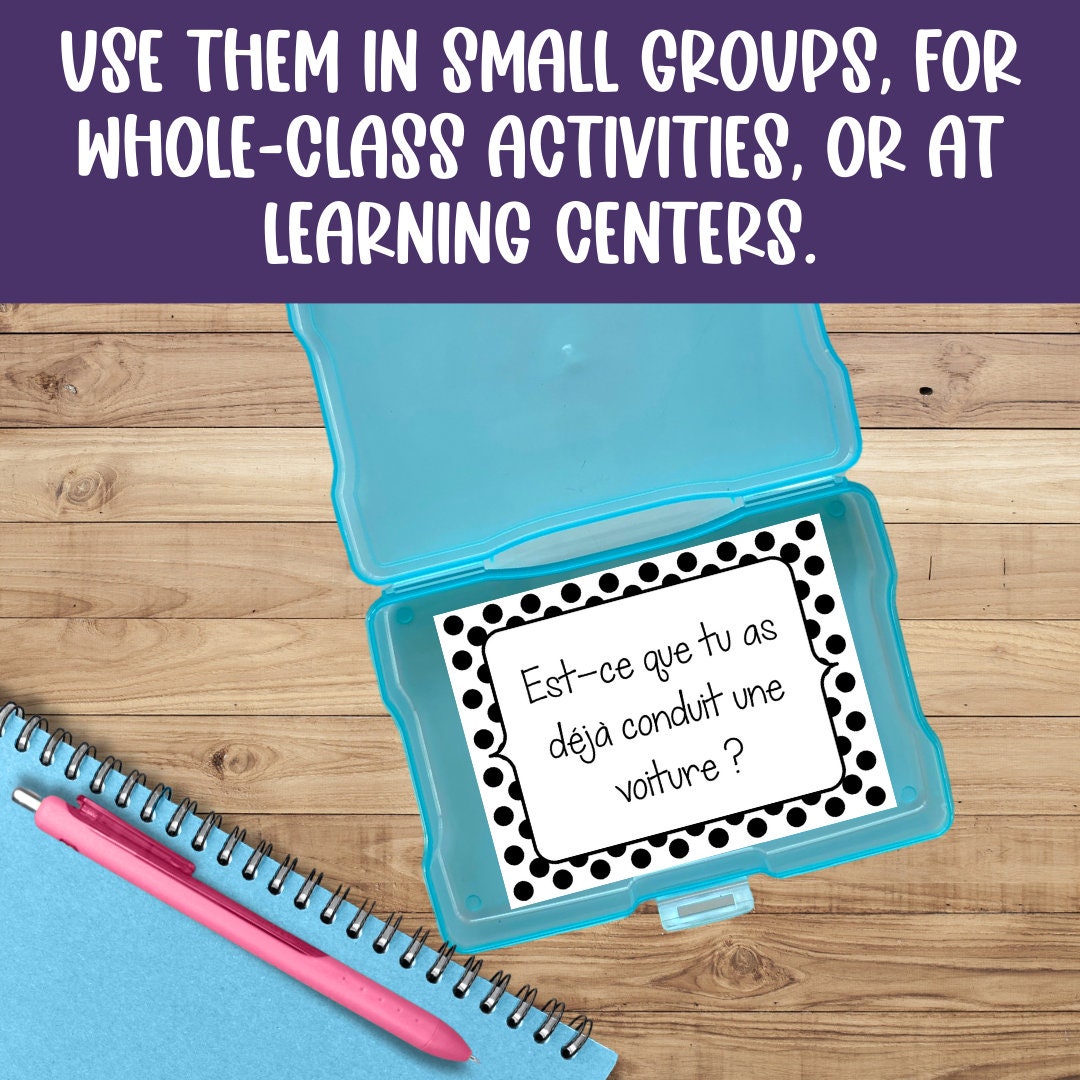 French Speaking Prompts, Passé Composé Activity, French Language ...