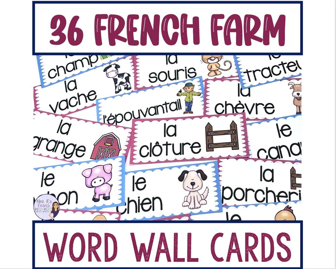 French Word Wall, French Farm Animals Vocabulary, French Classroom ...