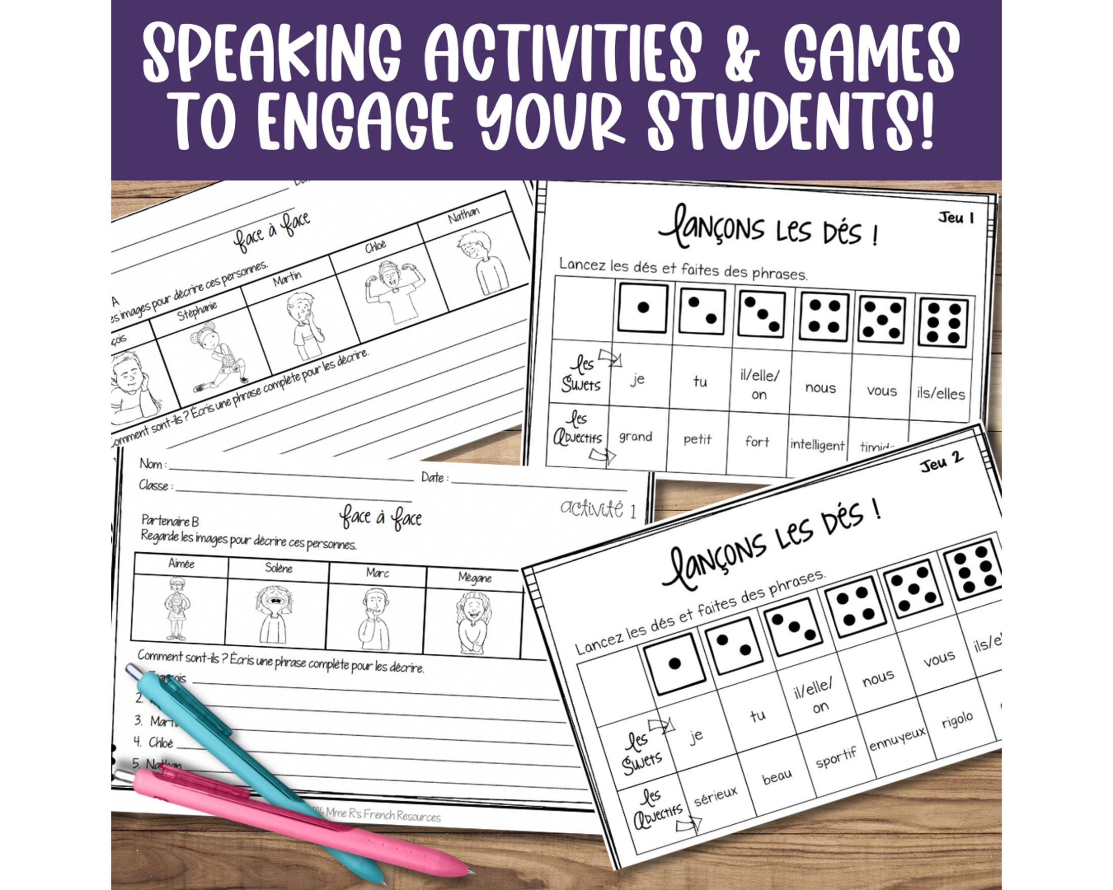 French Worksheets: French Adjectives Digital Resource, French Learning ...