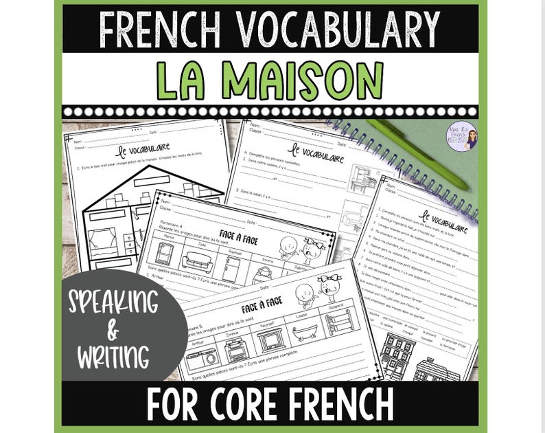 French House Vocabulary Worksheets: Speaking & Writing Resource ...