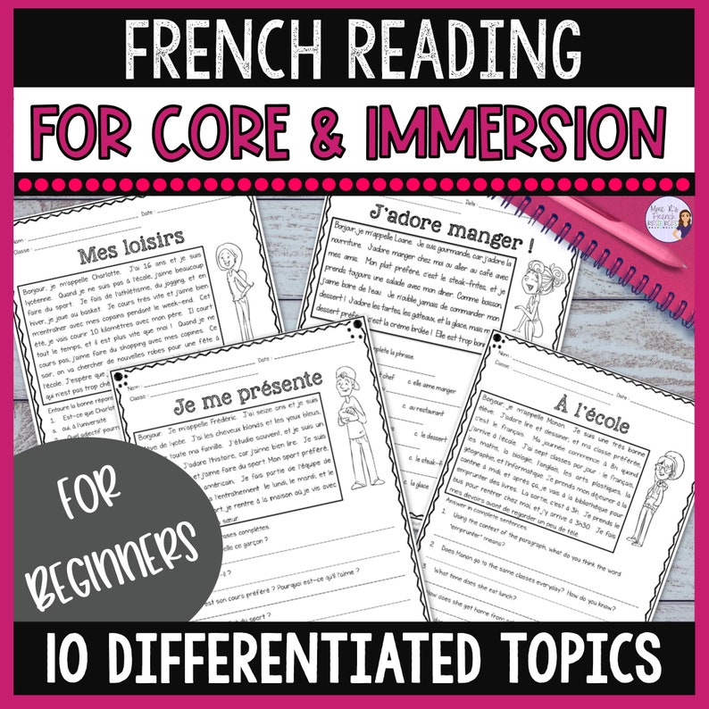 French Reading Comprehension Activities, French Texts for Beginners ...
