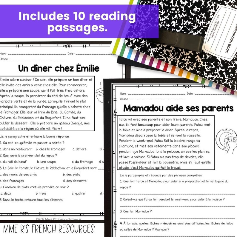 French Reading Comprehension Activities, French Texts for Beginners, French Reading Passages ...