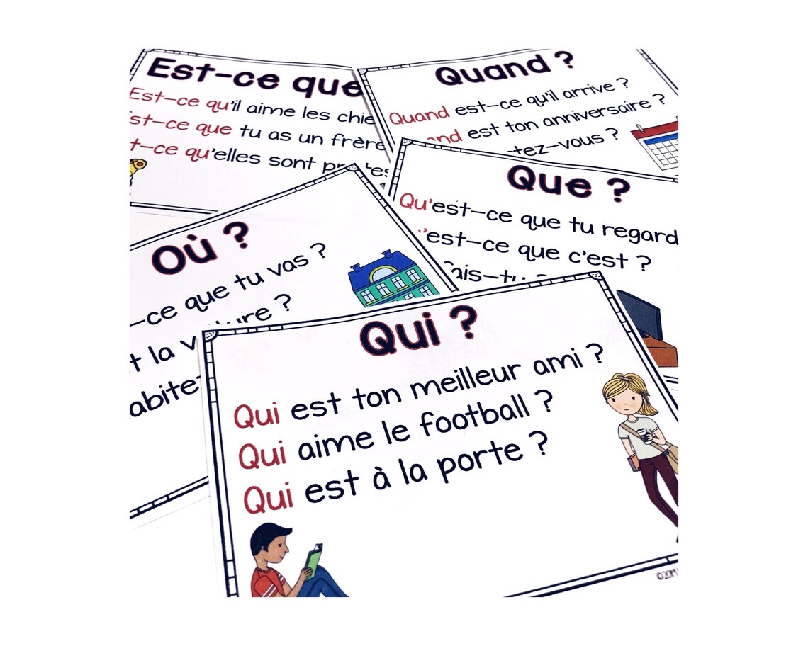 French Question Words Printable Posters, French Classroom Decor, French ...