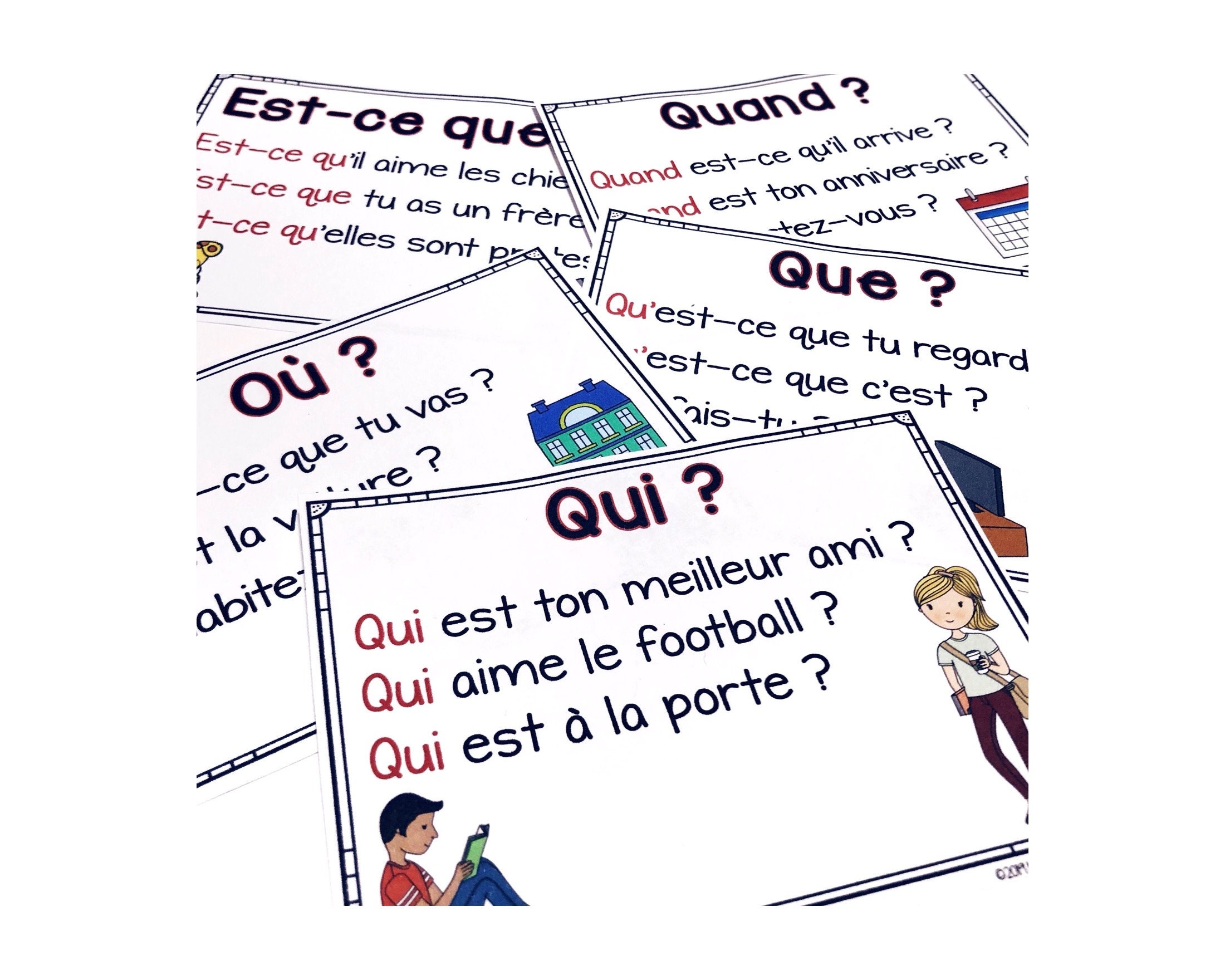 French Question Words Printable Posters, French Classroom Decor, French ...