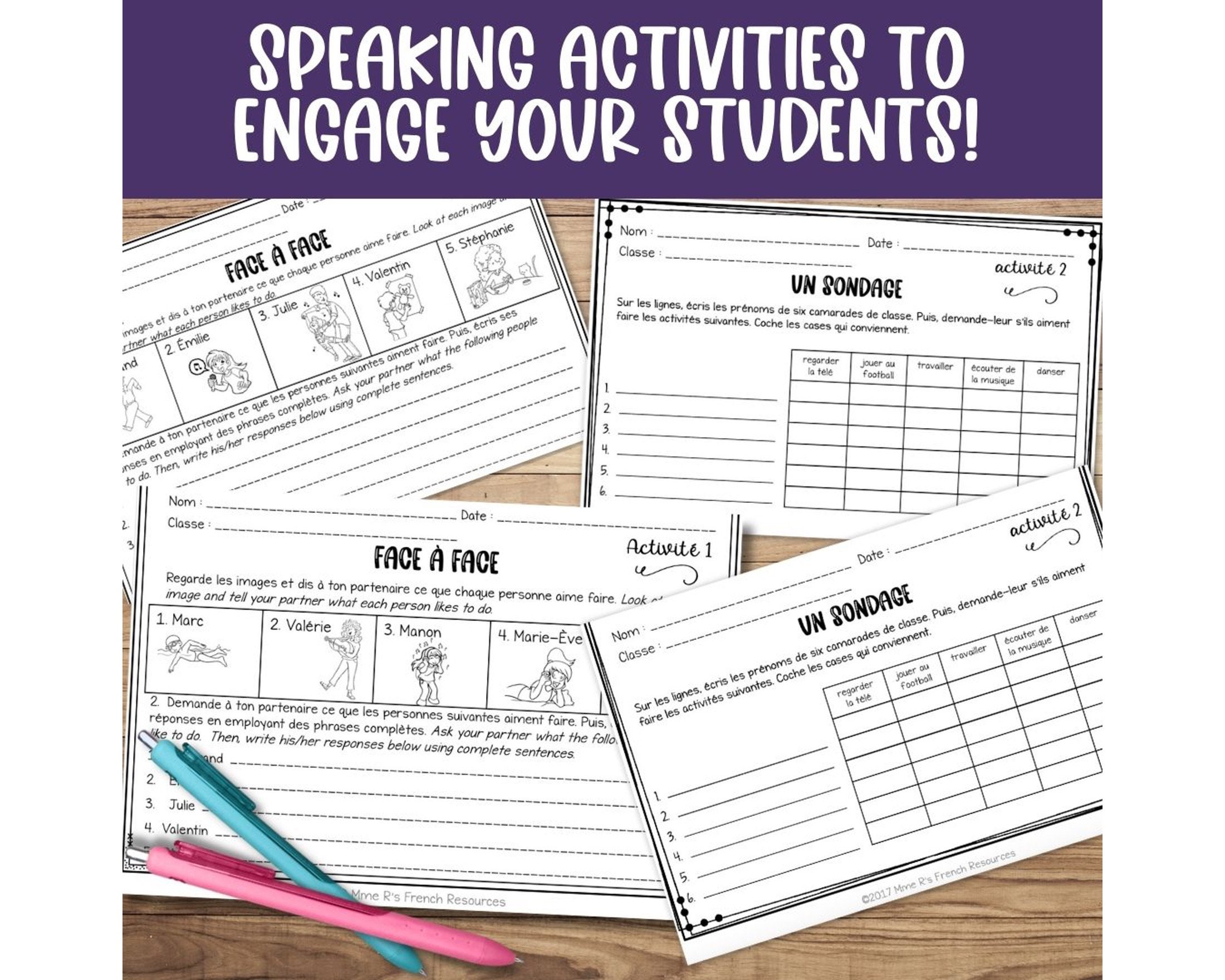 French ER Verbs Worksheets: French Verb Conjugation Activities, Present ...